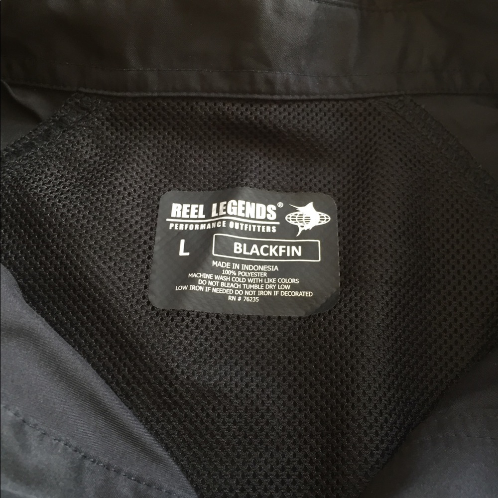 Men’s Reel Legends L Blackfin Ls Fishing Shirt Euc - Gem